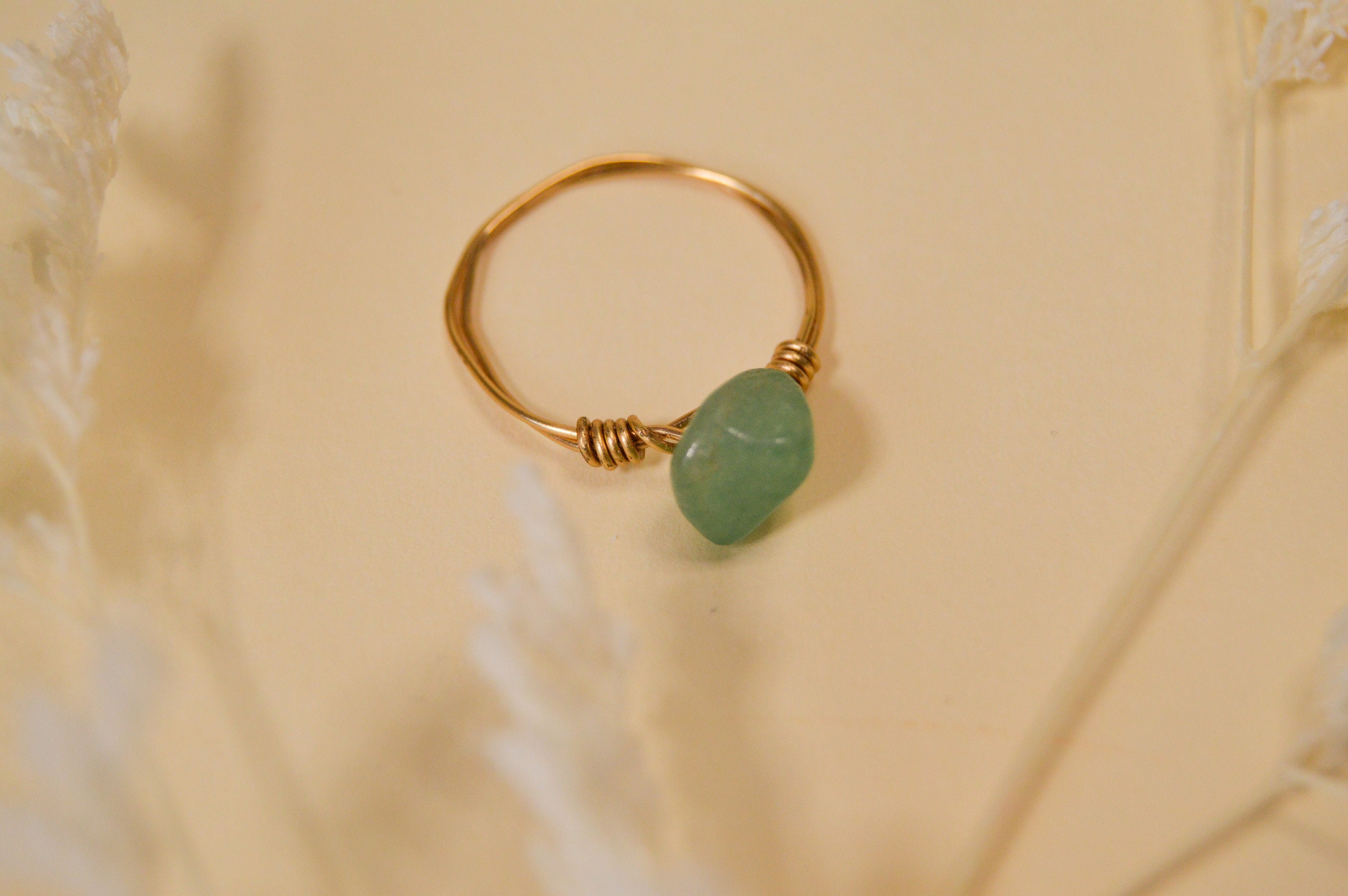 Sage Green Crystal Ring Handmade Wire Wrapped Jade Green Ring - Etsy