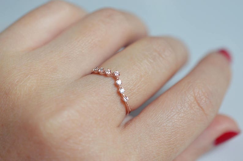 Rose Gold Wedding Band Stacking Rose Gold Wedding Band - Etsy