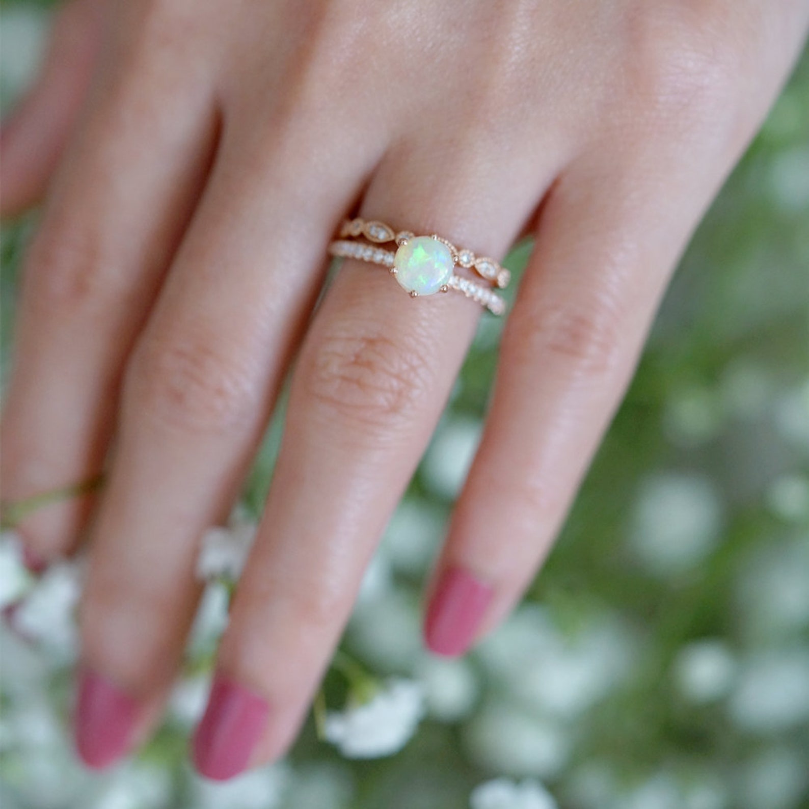 Rose Gold Wedding Band Vintage Stacking Rose Gold Wedding Band - Etsy