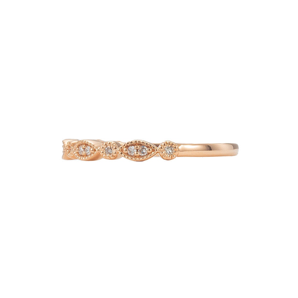 Rose Gold Wedding Band Vintage Stacking Rose Gold Wedding Band ...