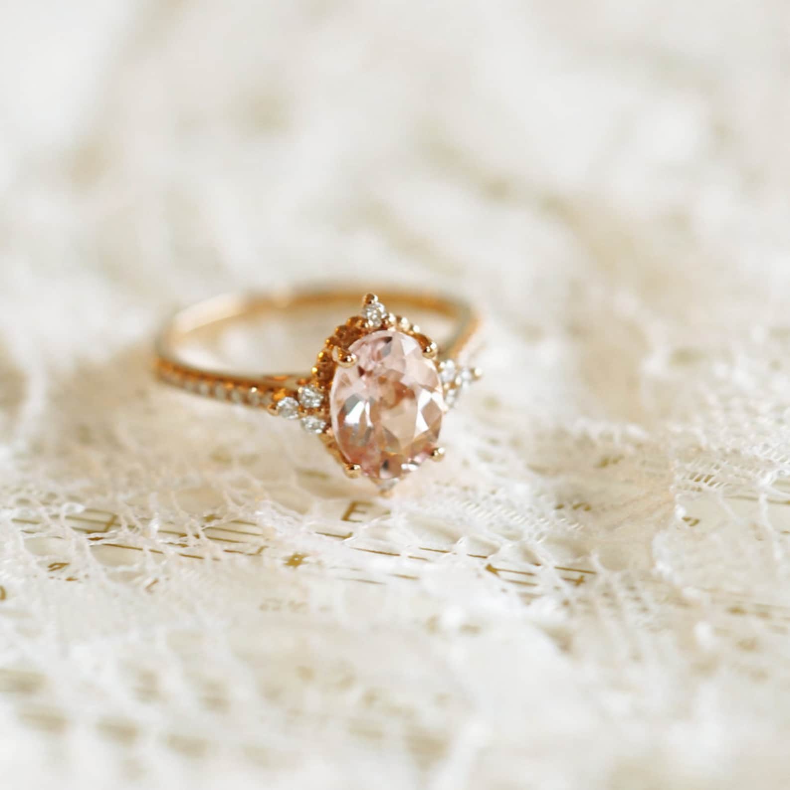 Rose Gold Morganite Engagement Ring Morganite Engagement Ring - Etsy