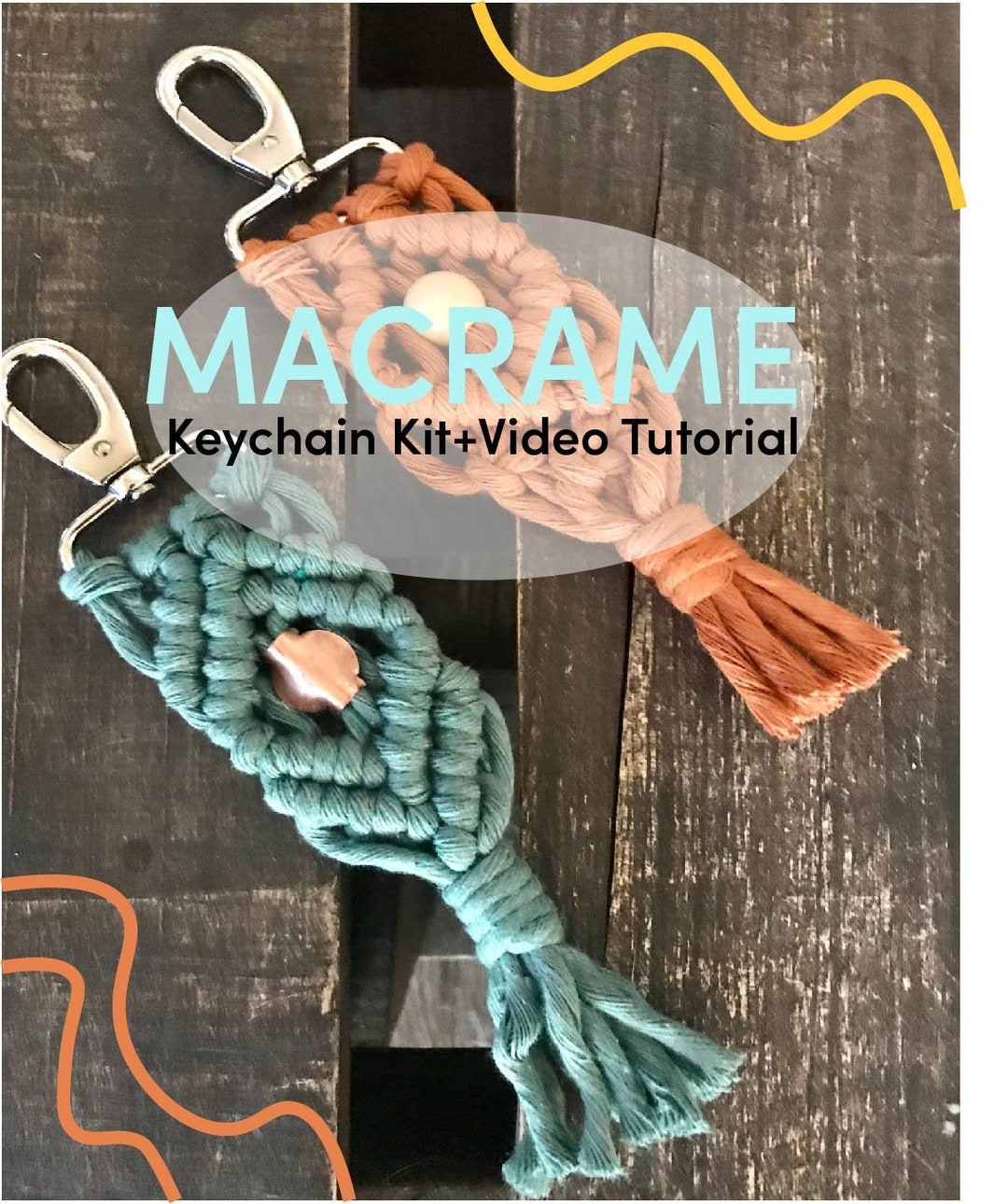 Macrame Keychain Kit and Digital Tutorial - Etsy