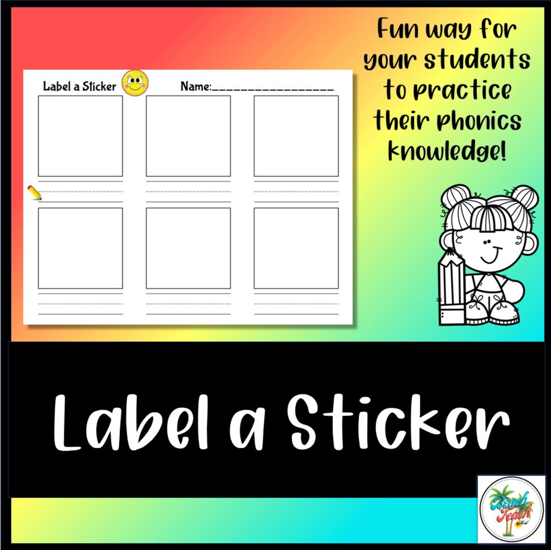 Label a Sticker Activity FUN! - Etsy