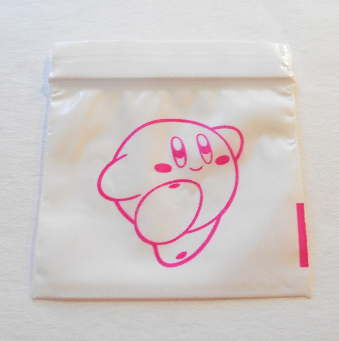 Pink Kirby Resealable Bags - 100 Pack, 2"x2" Frosted Poly Zipper ...
