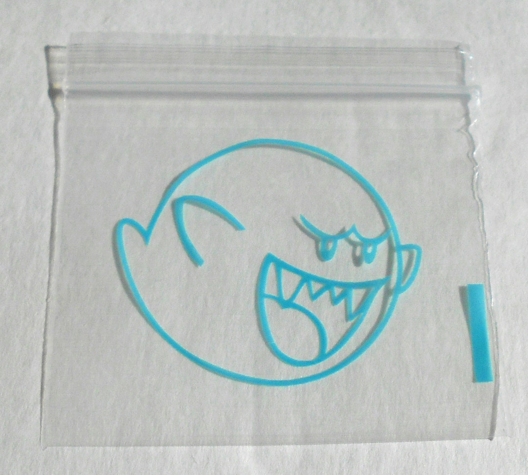 100 Pack - Blue Boo Ghost Bags, Resealable Clear White Poly Zip & Seal ...