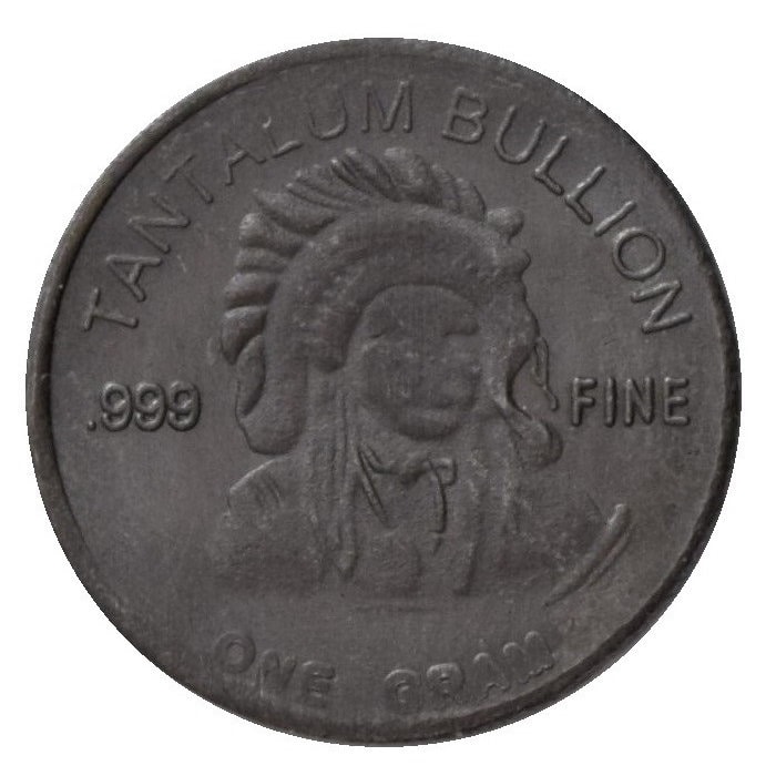 Tantalum .999 Round Bullion, Native American Buffalo, 1 Gram Coin, Rare ...