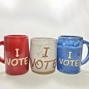 I VOTE coffee mug handmade pottery mug ceramic mug | Etsy