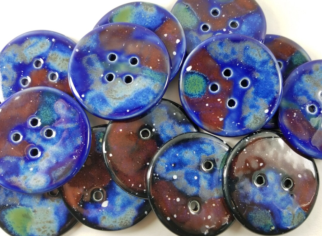 Cosmic Buttons - Handmade Pottery Galaxy Buttons - Ceramic Buttons for ...