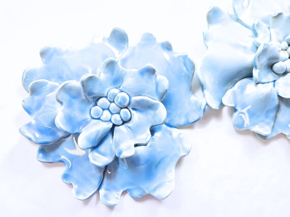 Ceramic Flower for Wall Decor Ceramic Flower Wall Art Floral | Etsy