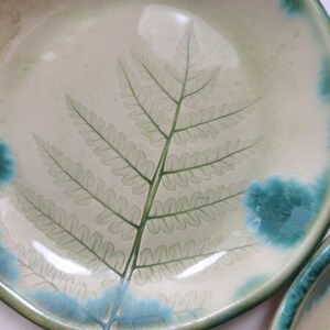Pottery Dish Ferns, Small Pottery Plates With Fern Leaf Impressions ...