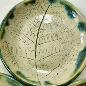 Pottery Dish Ferns, Small Pottery Plates With Fern Leaf Impressions ...