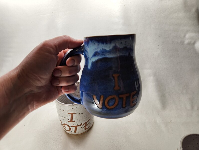 I VOTE Coffee Mug Handmade Pottery Mug Ceramic Mug - Etsy