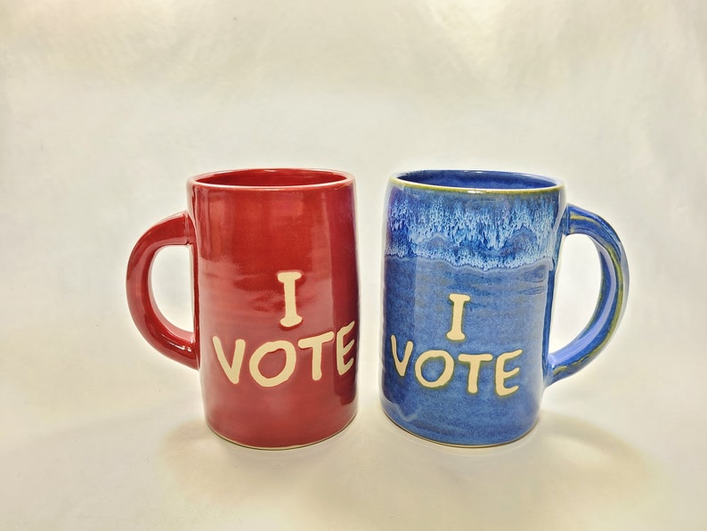 I VOTE coffee mug handmade pottery mug ceramic mug | Etsy