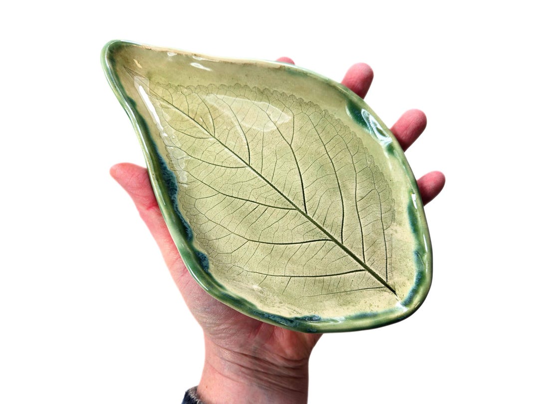 Leaf Dish, Handmade Pottery Ceramic Dish, Botanical Decor, Leaf Prints ...