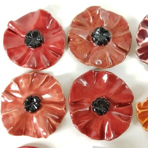 Poppy Pin, Various Sizes, Handmade Poppy Pins for Memorial Day, Pottery ...