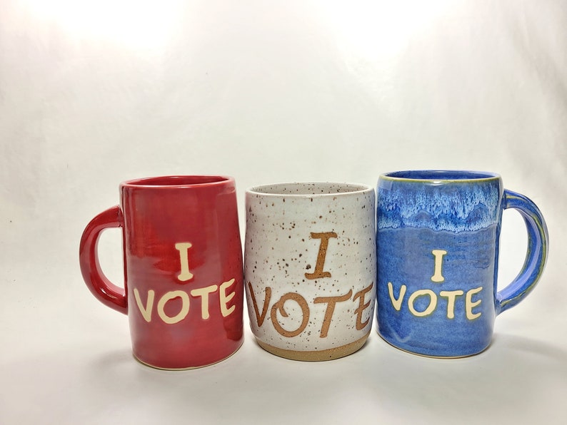 I VOTE coffee mug handmade pottery mug ceramic mug | Etsy