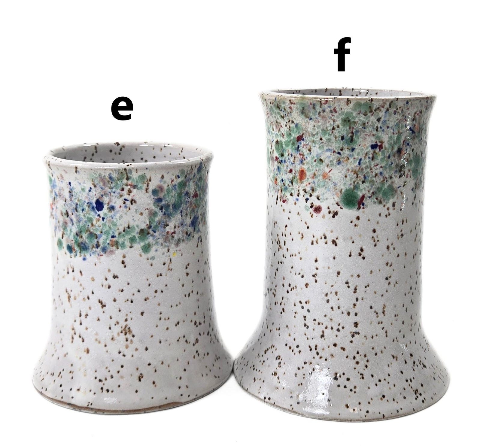 Pottery Vase, Speckled White With Ferns, Handmade Pottery Vase Rustic ...