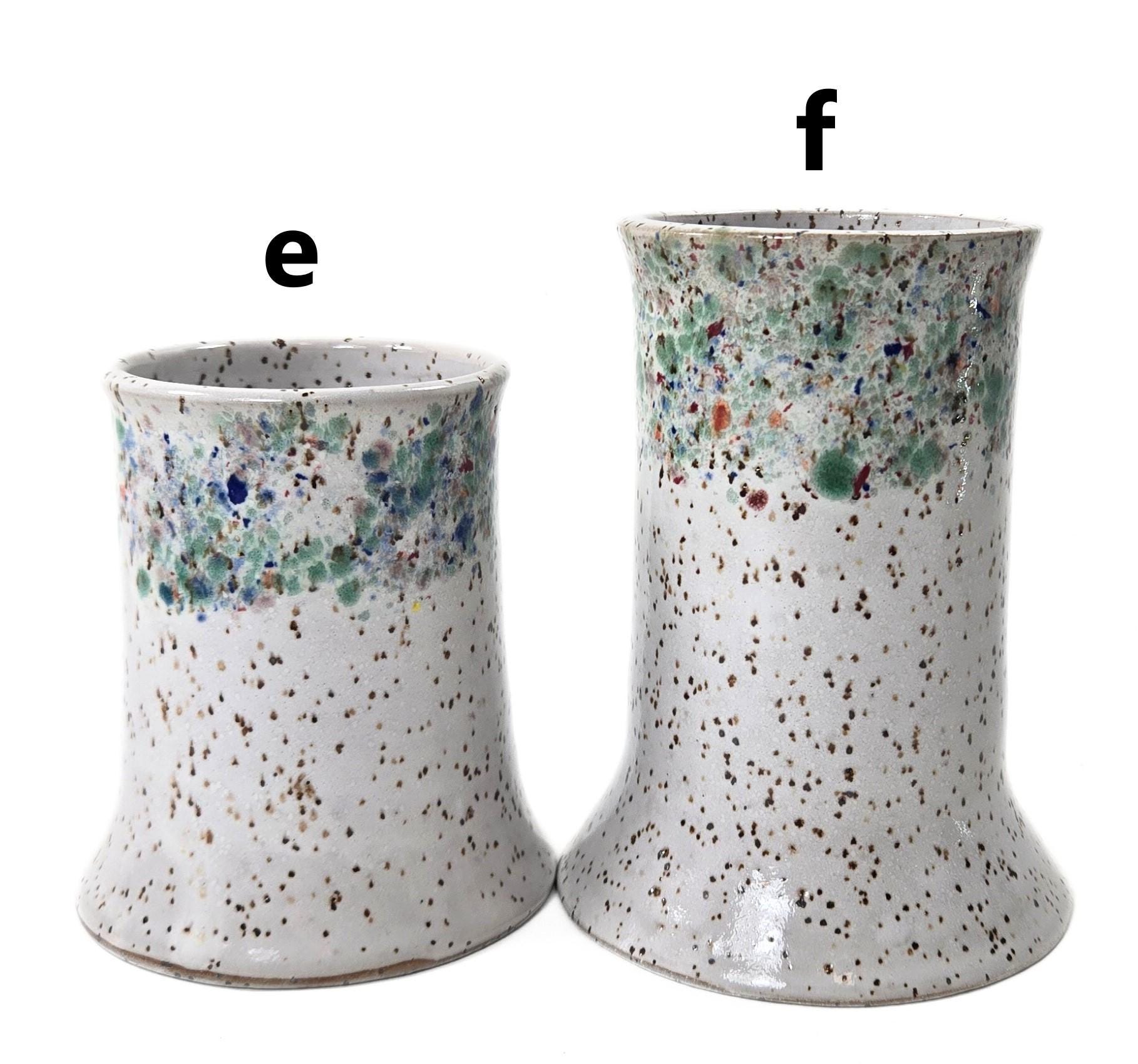 Pottery Vase, Speckled White With Ferns, Handmade Pottery Vase Rustic ...