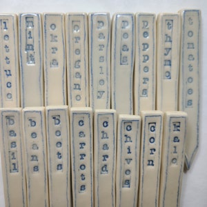 Handmade Pottery Garden Markers, Plant Labels, Ceramic Plant Tags ...