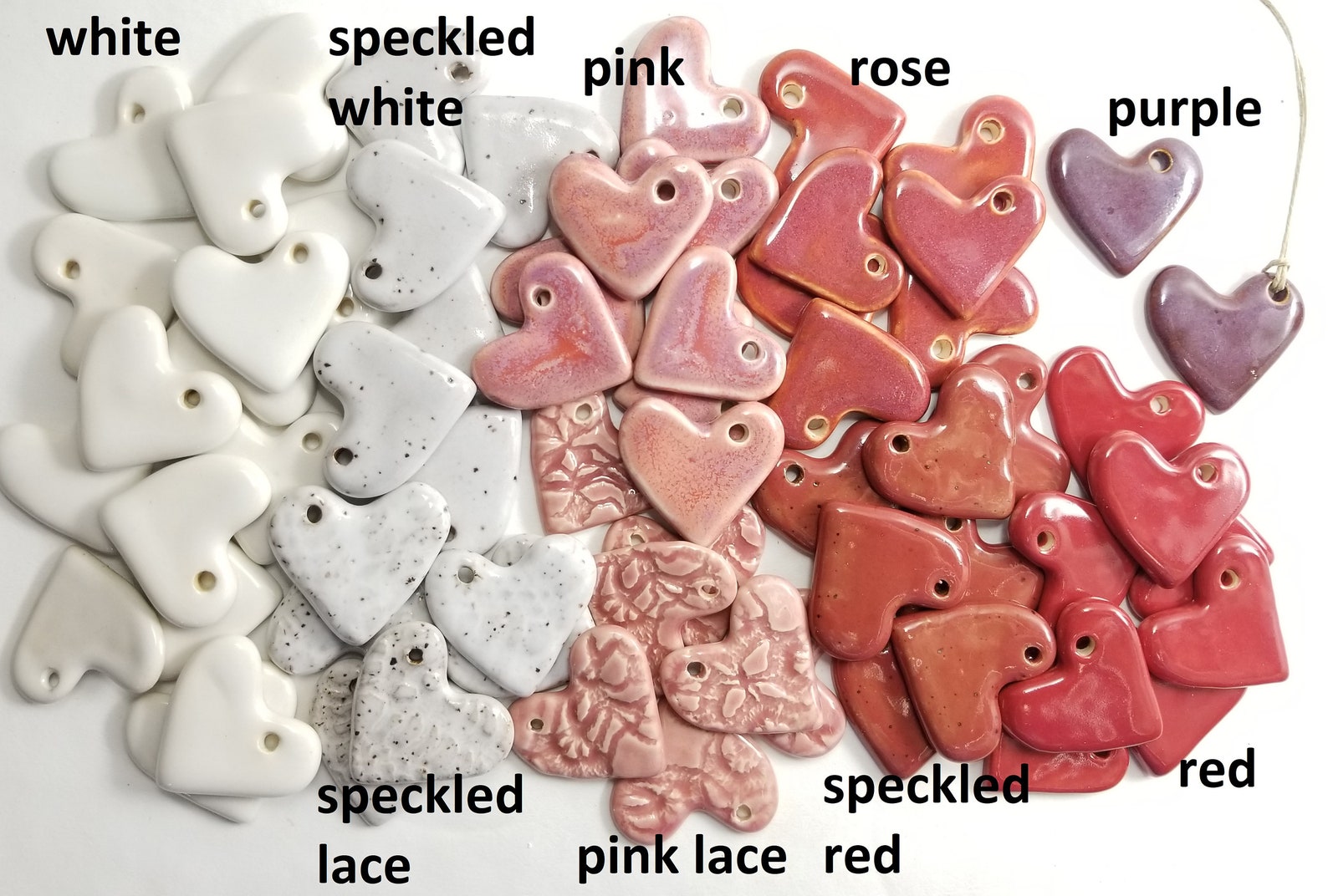 Tiny Heart Ornaments Pottery Heart Ceramic Heart Valentine - Etsy