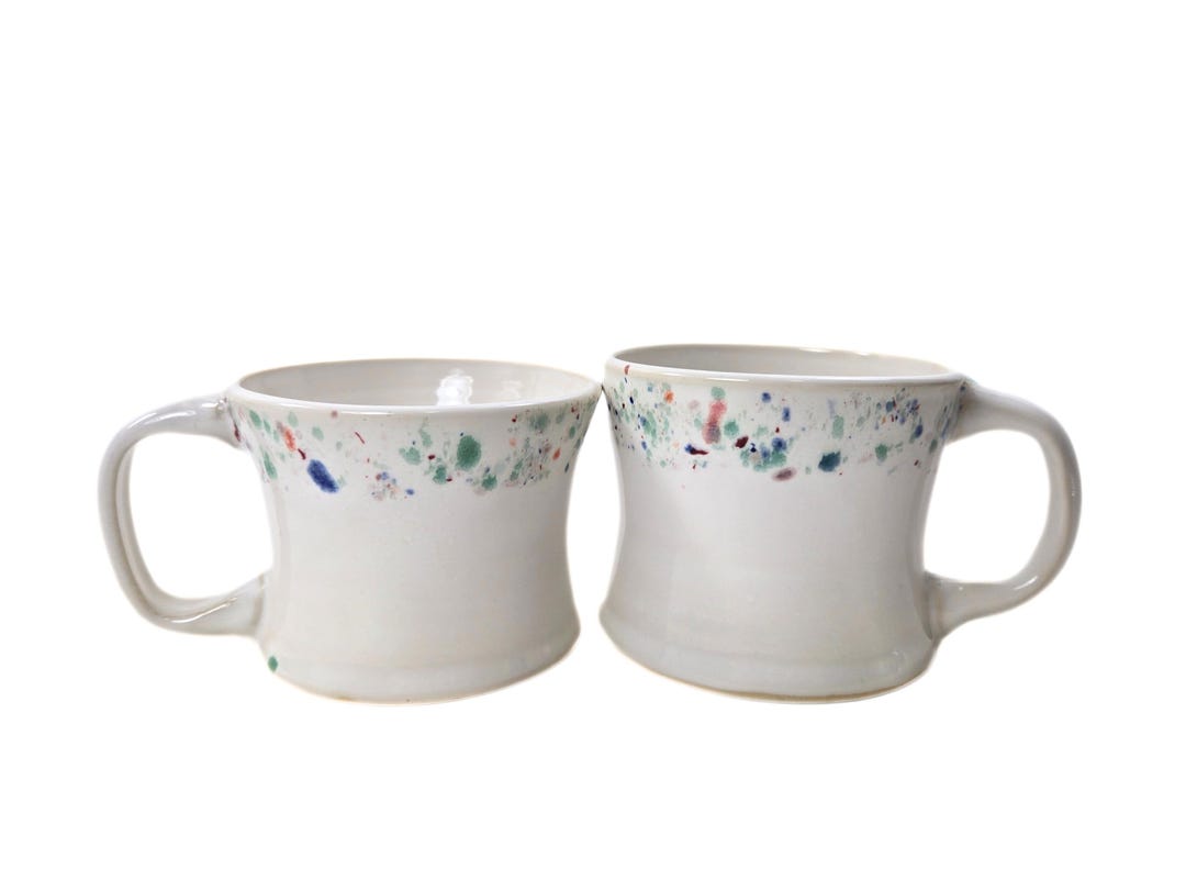 Pottery Mugs, Shorties With Splatters, Handmade Pottery Coffee Mug ...