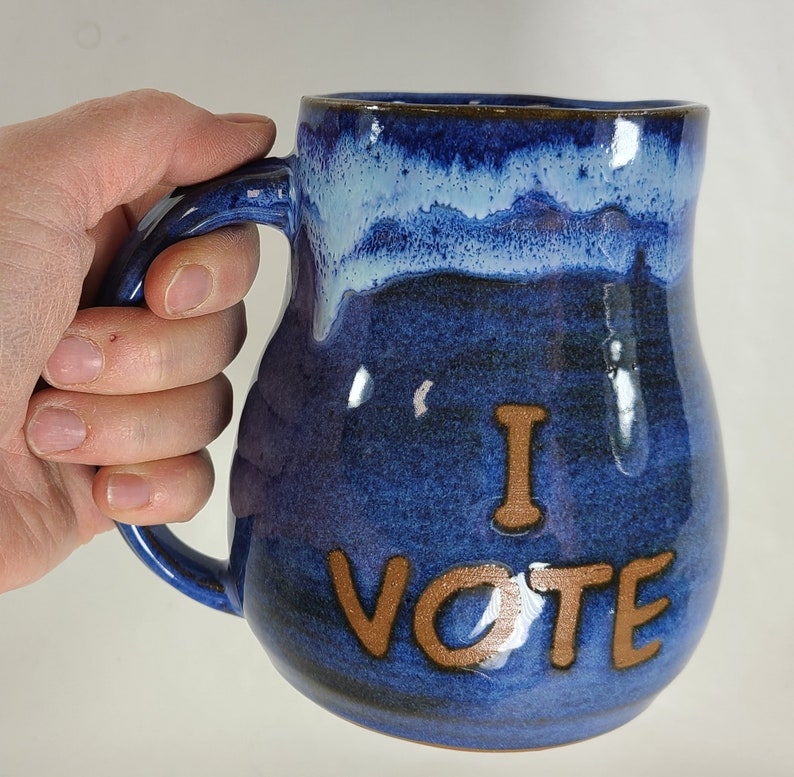 I VOTE Coffee Mug Handmade Pottery Mug Ceramic Mug - Etsy