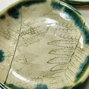 Pottery Dish Ferns, Small Pottery Plates With Fern Leaf Impressions ...
