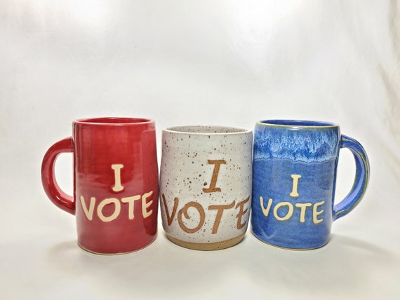 I VOTE coffee mug handmade pottery mug ceramic mug | Etsy