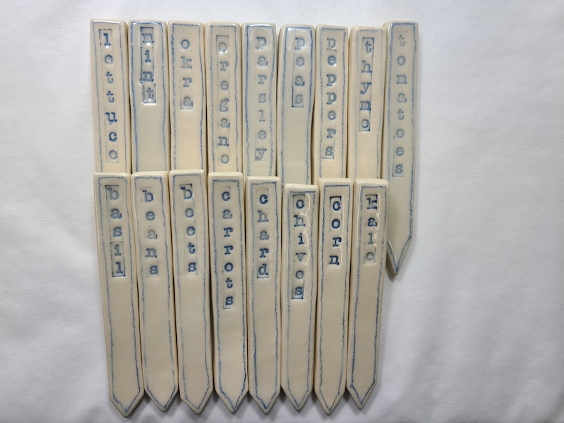 Handmade Pottery Garden Markers Plant Labels Ceramic Plant | Etsy