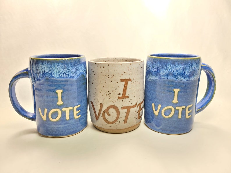 I VOTE coffee mug handmade pottery mug ceramic mug | Etsy