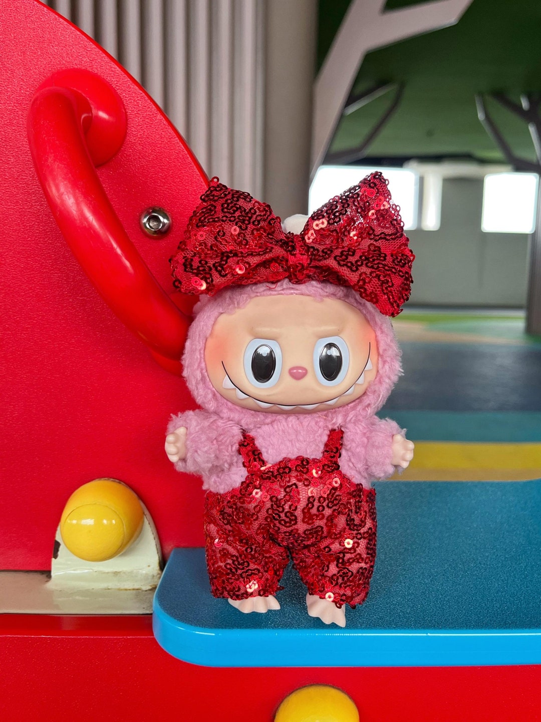 Red Sequin Jumpsuit, Labubu Outfit, Labubu Clothes, Handmade Labubu ...