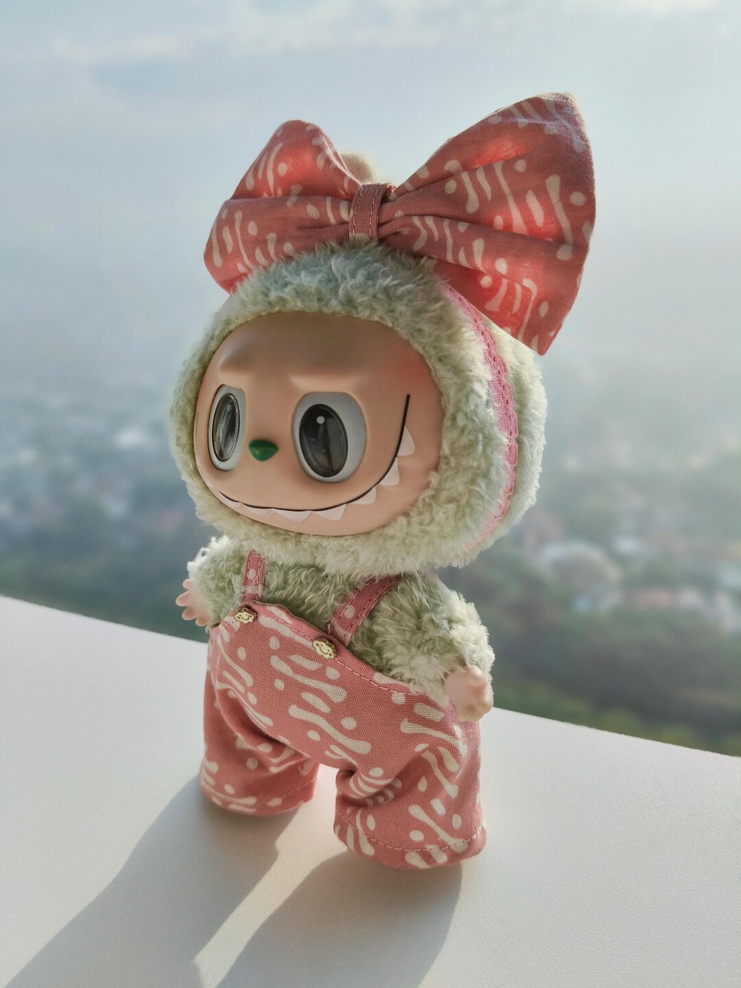 Handmade Labubu Outfit, Pink Batik Jumpsuit, Labubu Outfit, Labubu ...