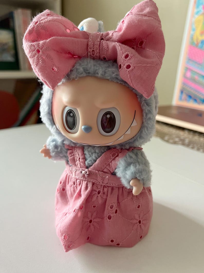 Handmade Labubu Outfit, Pink Dress, Labubu Outfit, Labubu Clothes ...