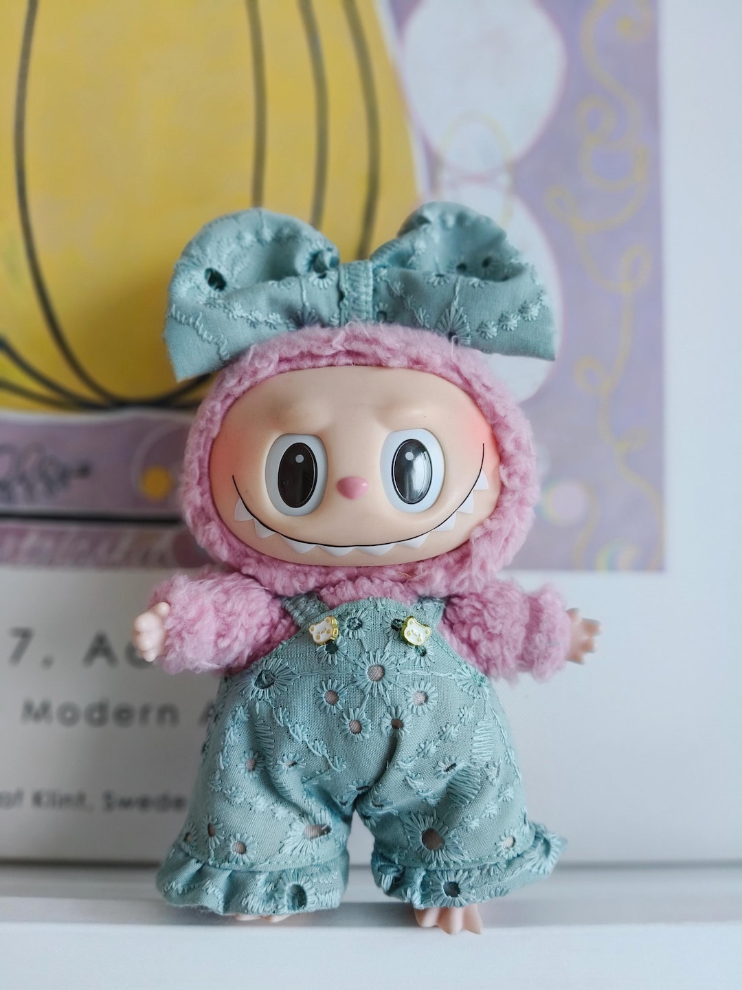 17 Cm Handmade Labubu Outfit, Sage Green Jumpsuit, Labubu Outfit ...