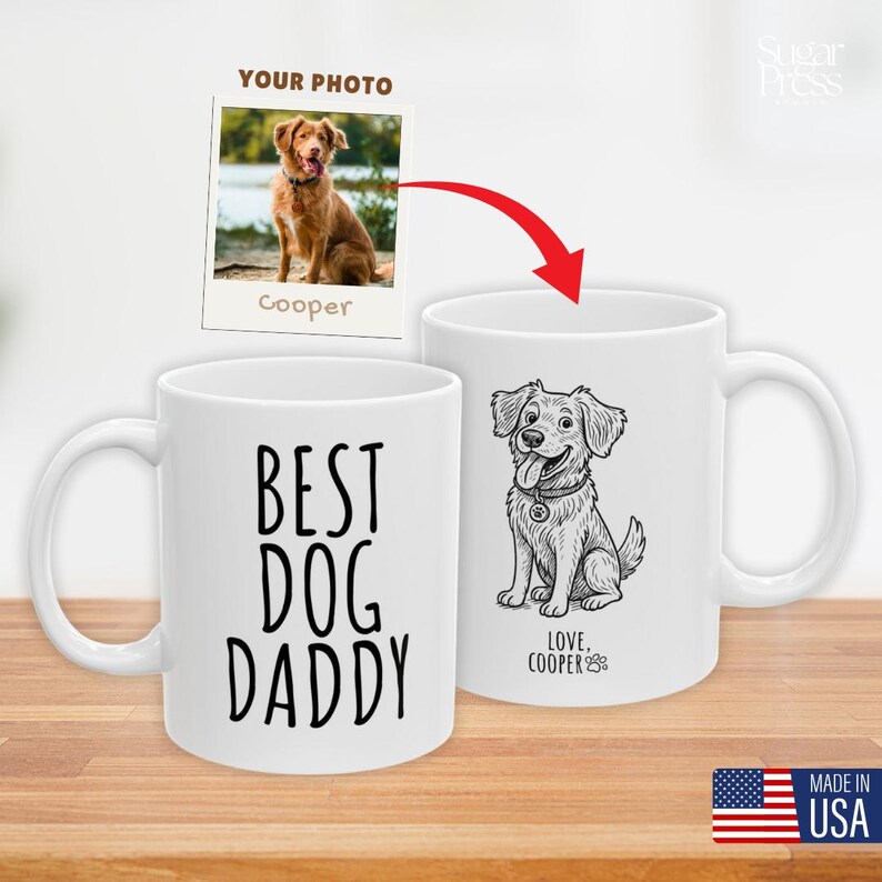 Best Dog Dad Mug, Custom Fathers Day Pet Owner Coffee Cup, Personalized ...