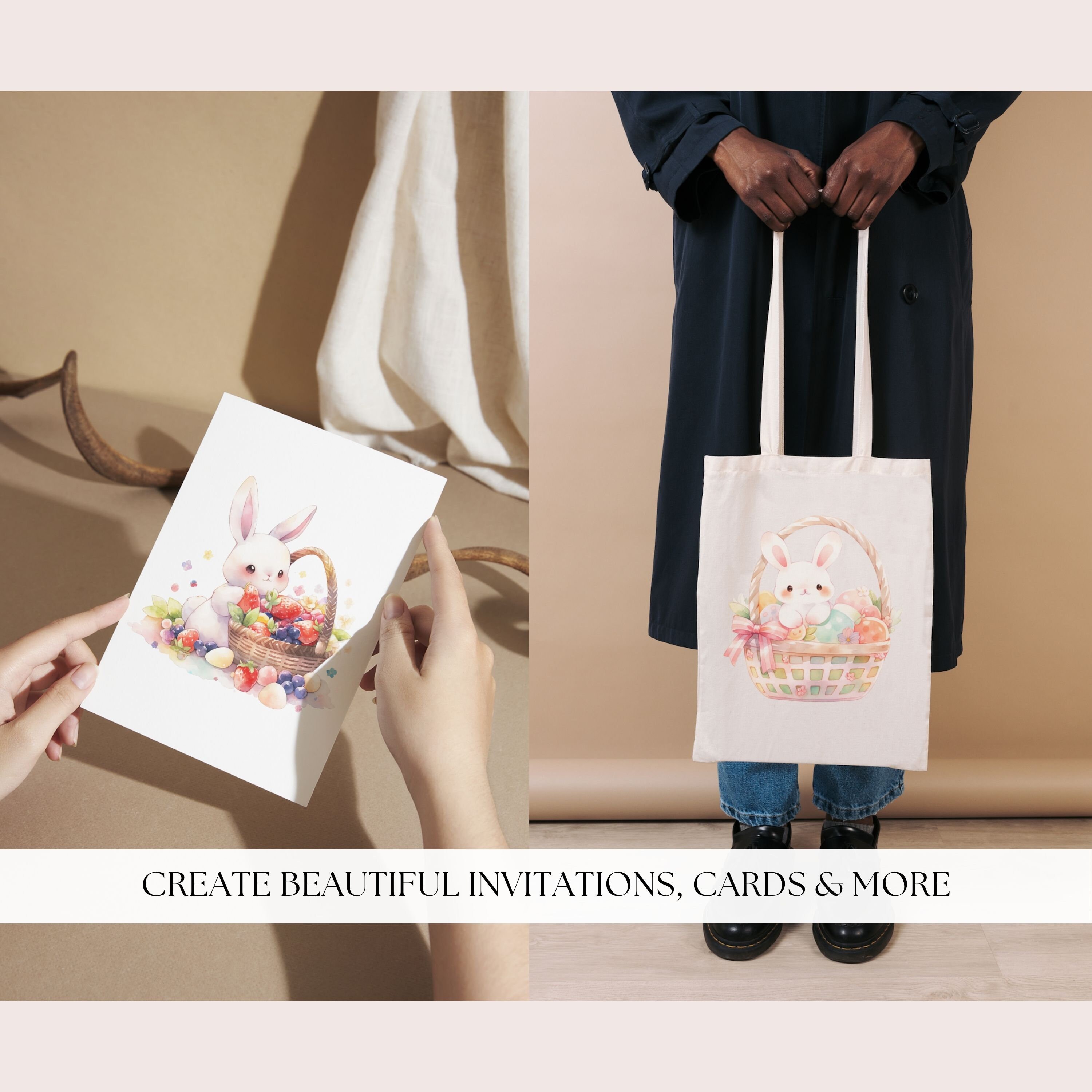 Cute Pastel Easter Animal Clipart Bundle Colorful Watercolor Easter ...