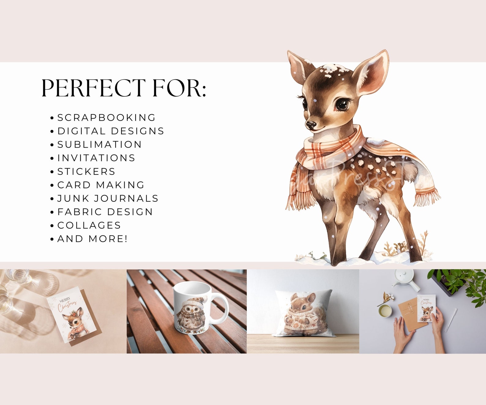 Woodland Animals in Jumpers Clipart Bundle - Watercolor Christmas Bear ...