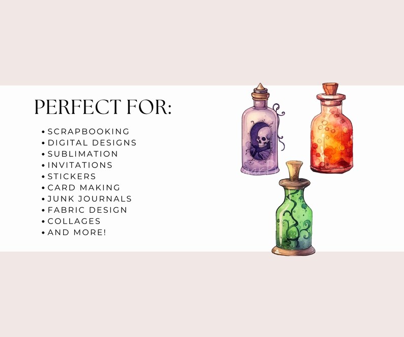 Spooky Potion Bottles - Watercolor Halloween Magic Witch Potions ...