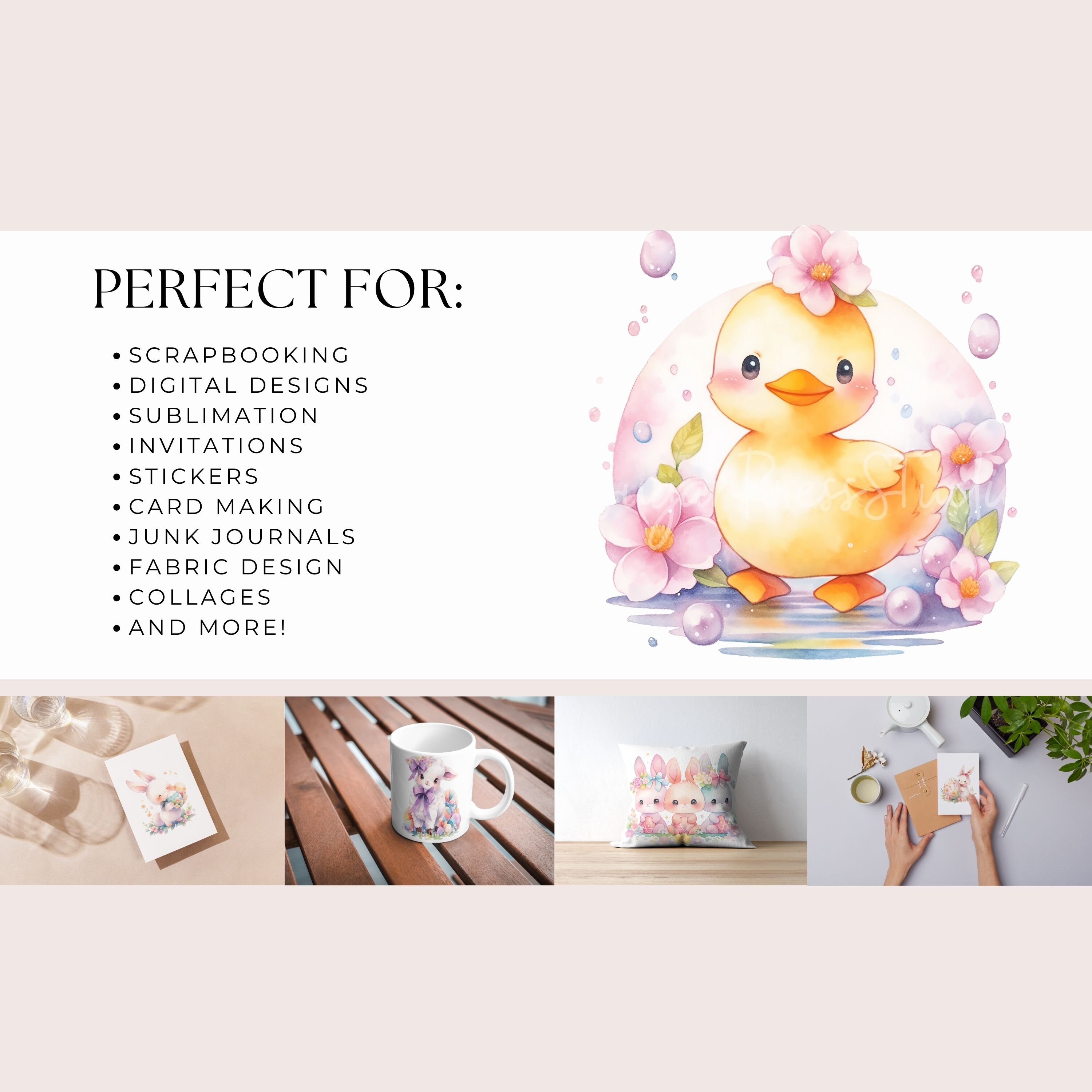 Cute Pastel Easter Animal Clipart Bundle Colorful Watercolor Easter ...