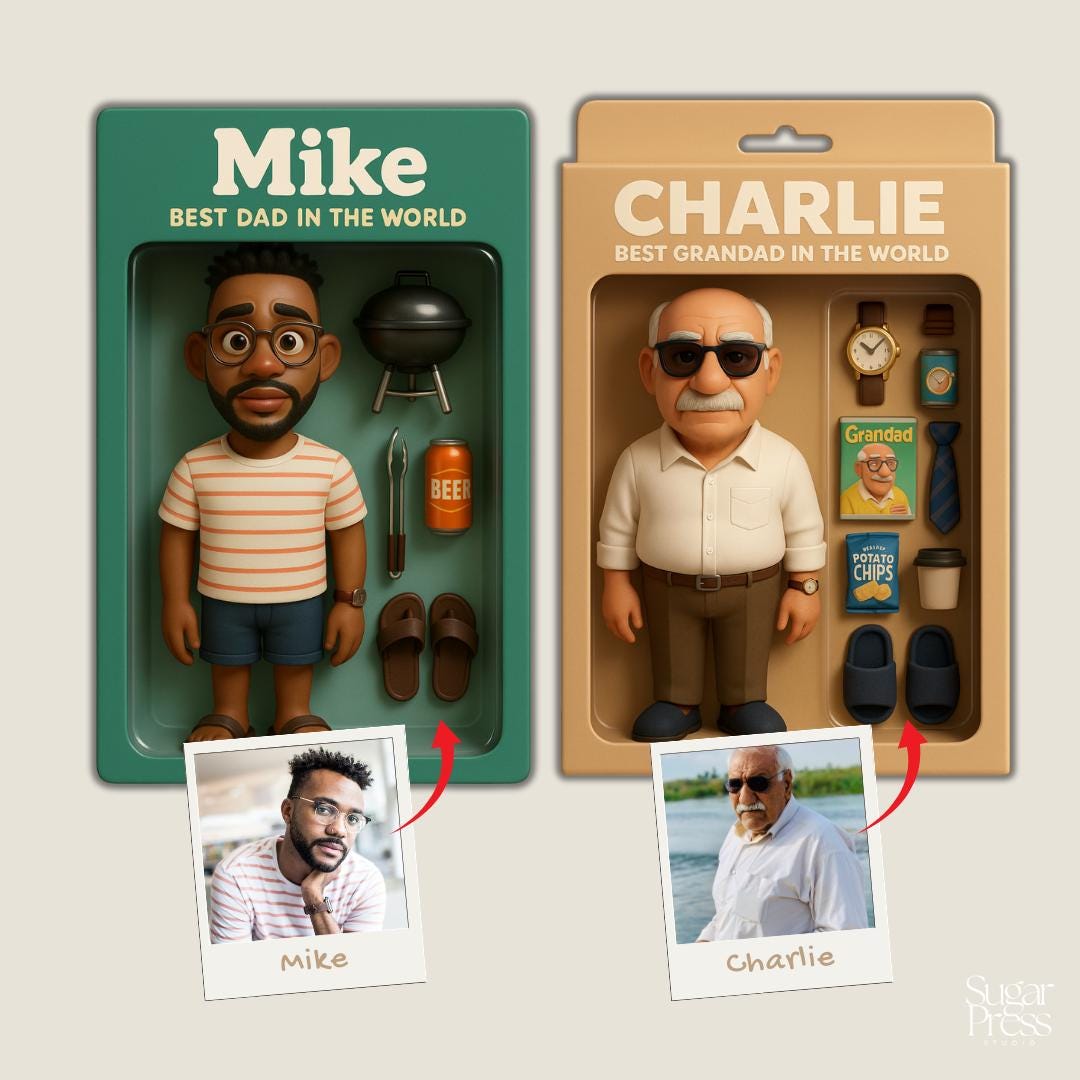 Custom Father's Day 3D Action Figure Portrait, Personalized Toy Box Dad ...