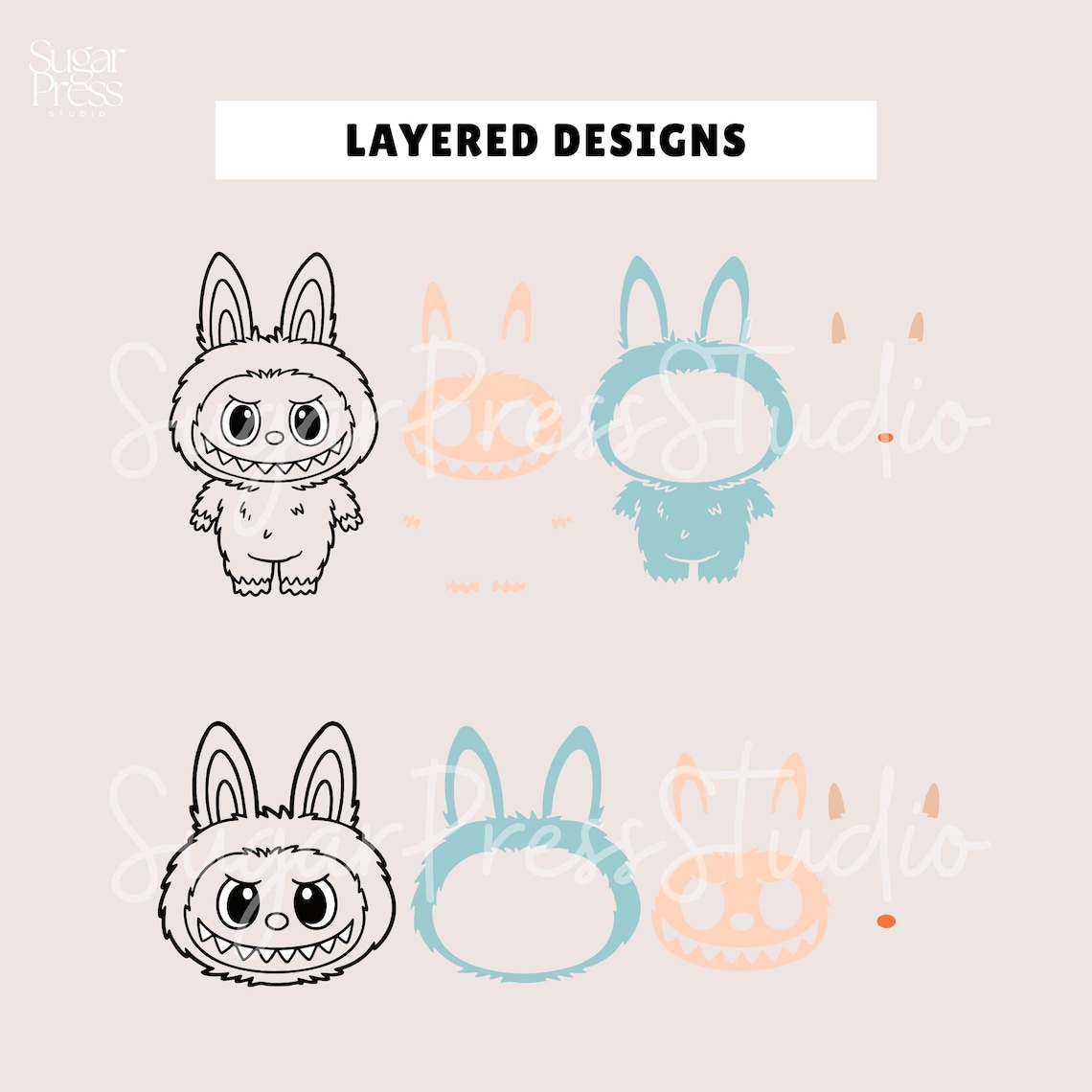 Labubu Designs SVG, PNG, PDF, Vector Digital File for Cricut Laser ...