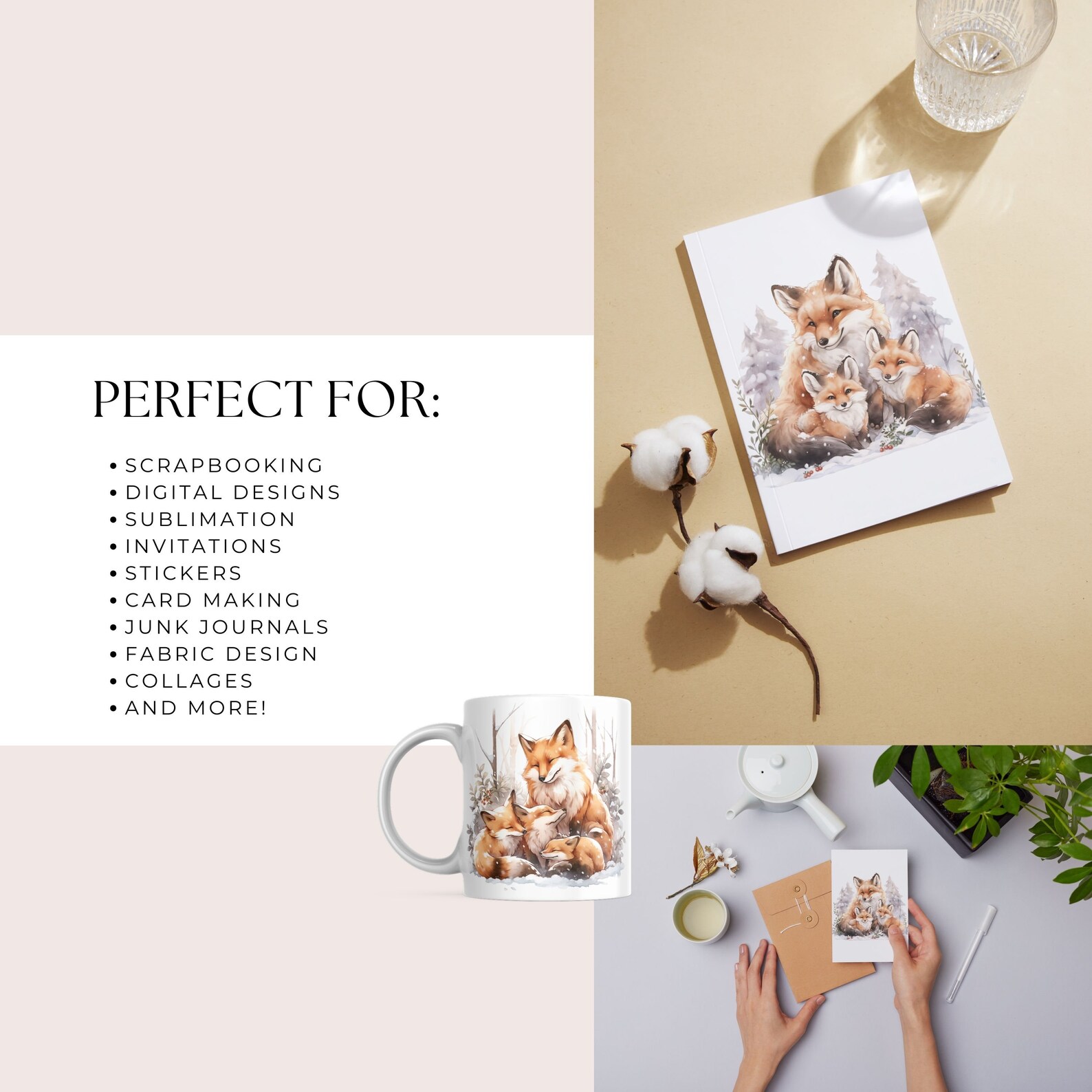 Fox Family Clipart Bundle - Watercolor Woodland Animal Fox Family ...