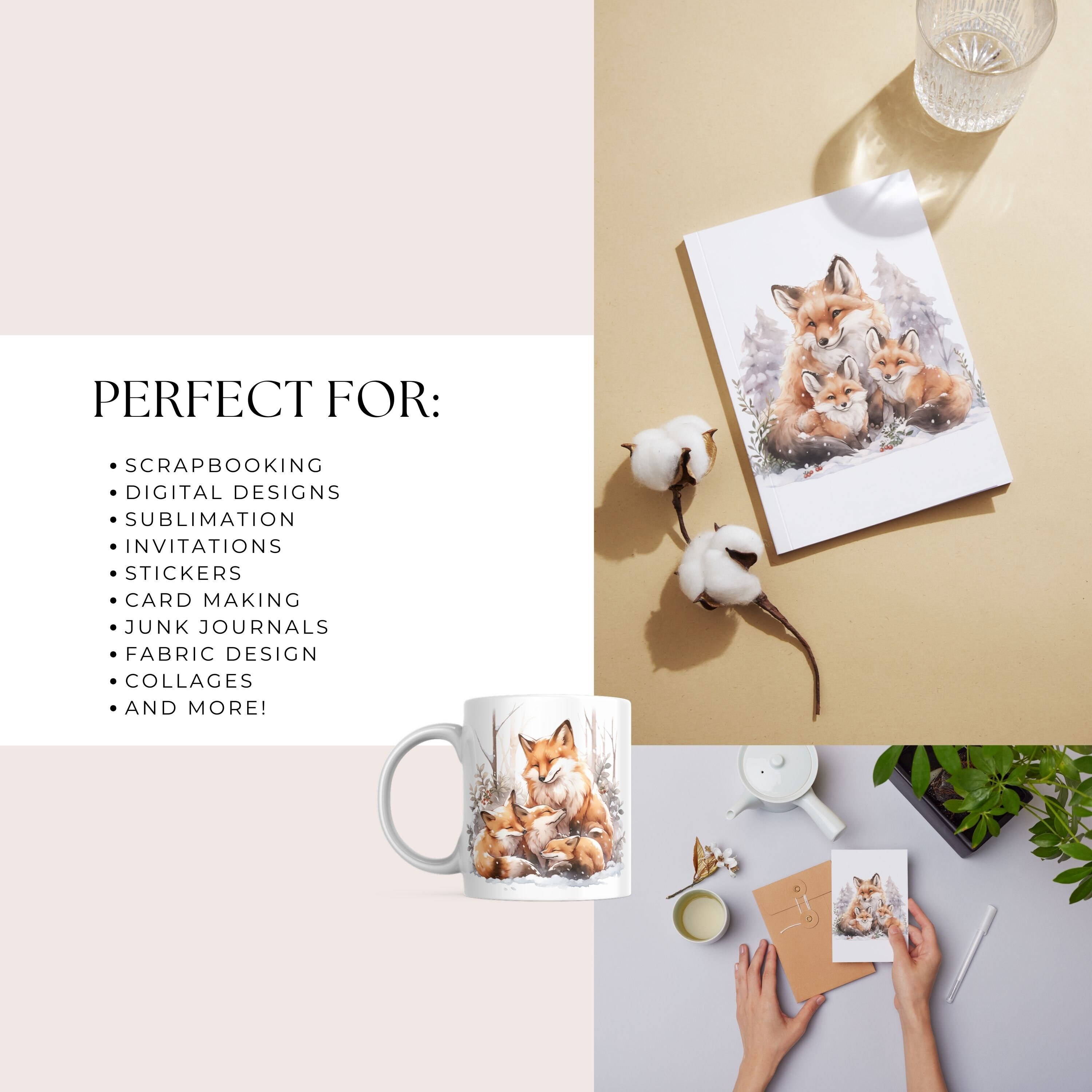 Fox Family Clipart Bundle - Watercolor Woodland Animal Fox Family ...