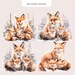 Fox Family Clipart Bundle - Watercolor Woodland Animal Fox Family ...