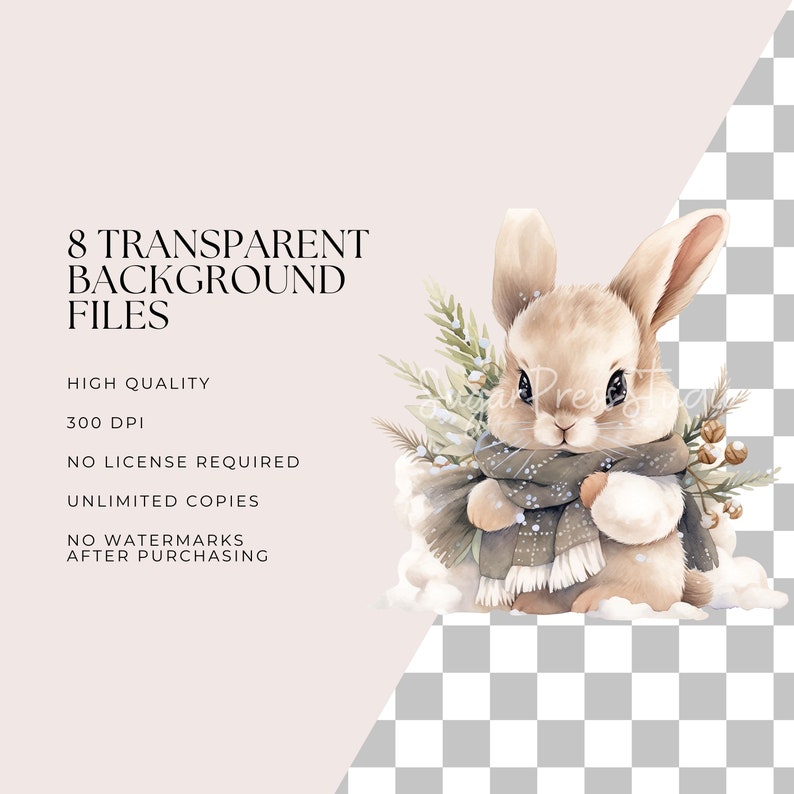 Winter Woodland Animals Clipart Bundle - Watercolor Christmas Forest ...