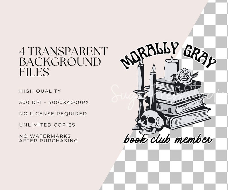 Morally Gray Book Club Clipart, Vintage Grungy Romance Novel Book Lover ...
