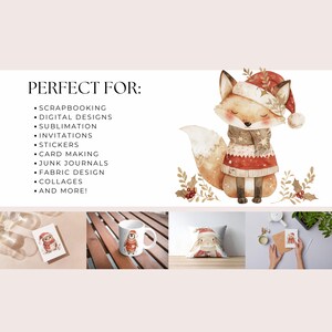 Christmas Woodland Animals Clipart Bundle, Watercolor Christmas Forest ...