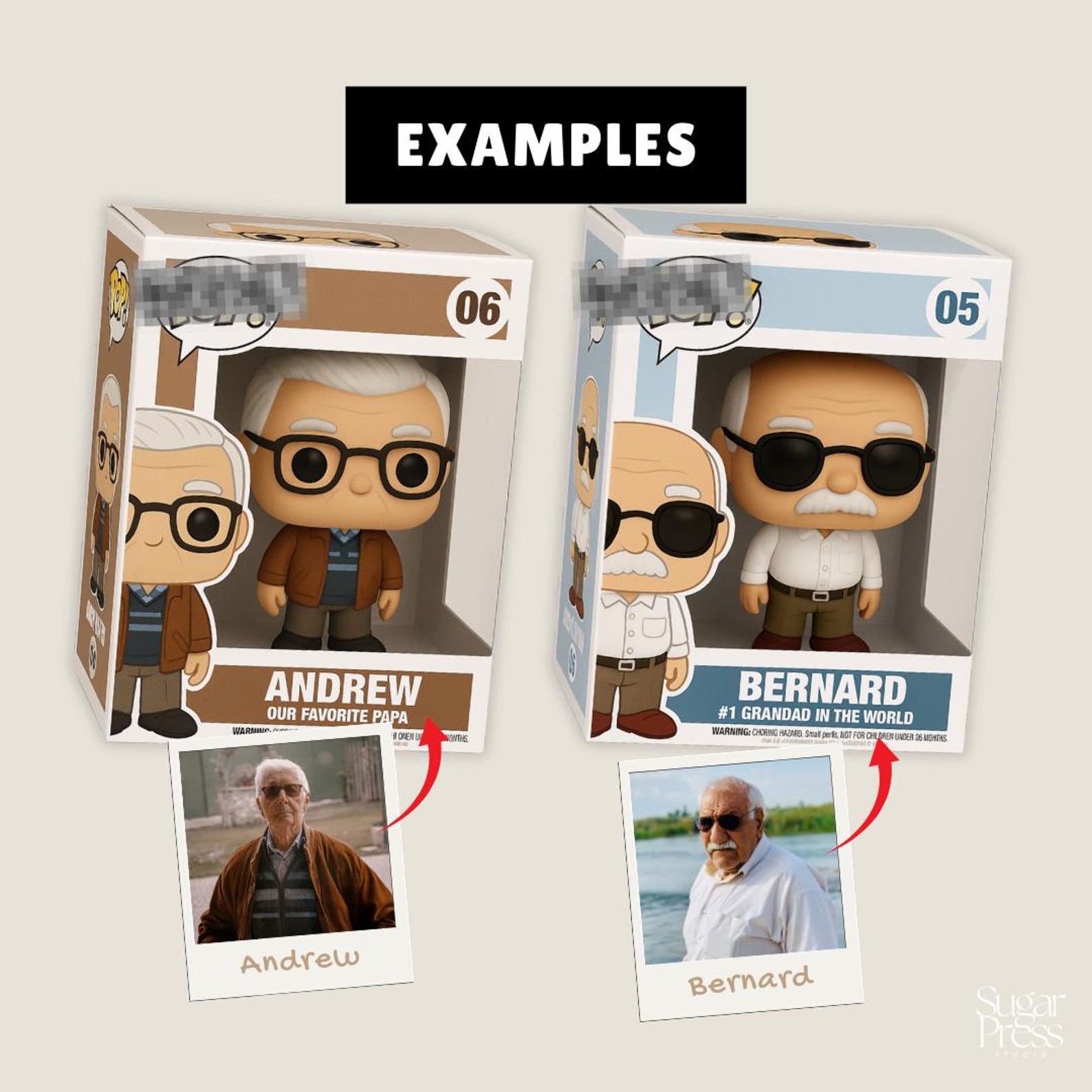 Custom Father's Day 3D Pop Portrait, Personalized Funko Toy Box Dad ...
