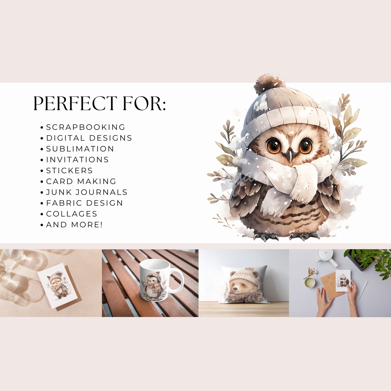 Winter Woodland Animals Clipart Bundle - Watercolor Christmas Forest ...