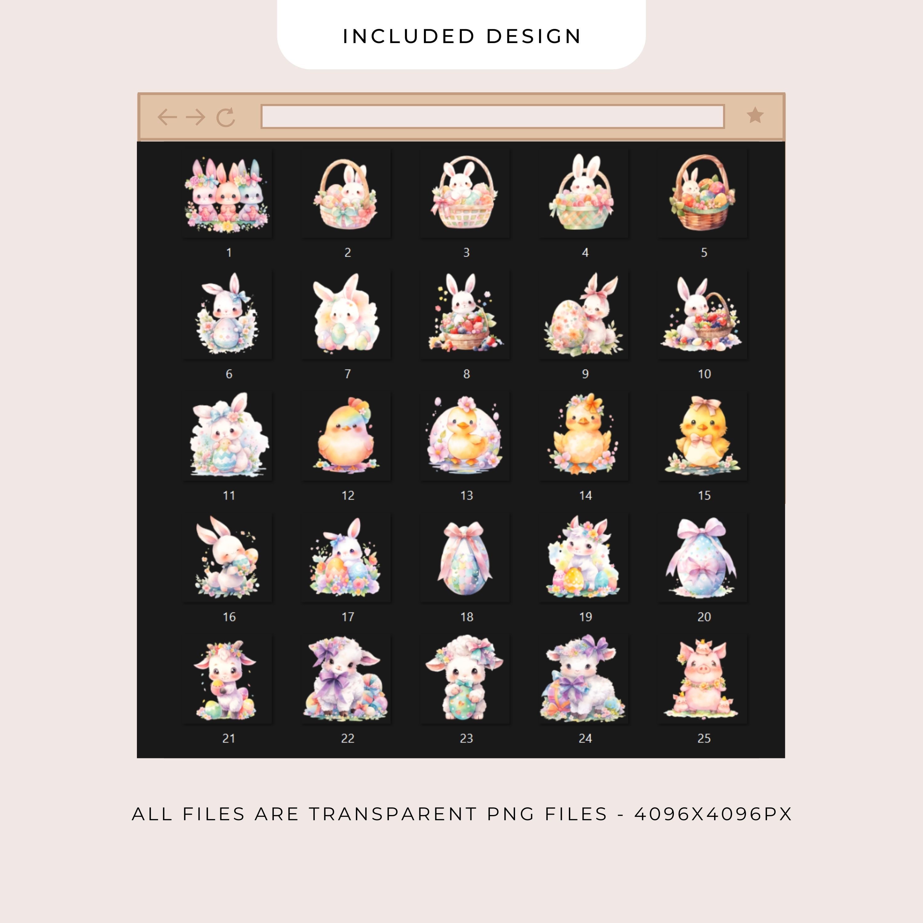 Cute Pastel Easter Animal Clipart Bundle Colorful Watercolor Easter ...